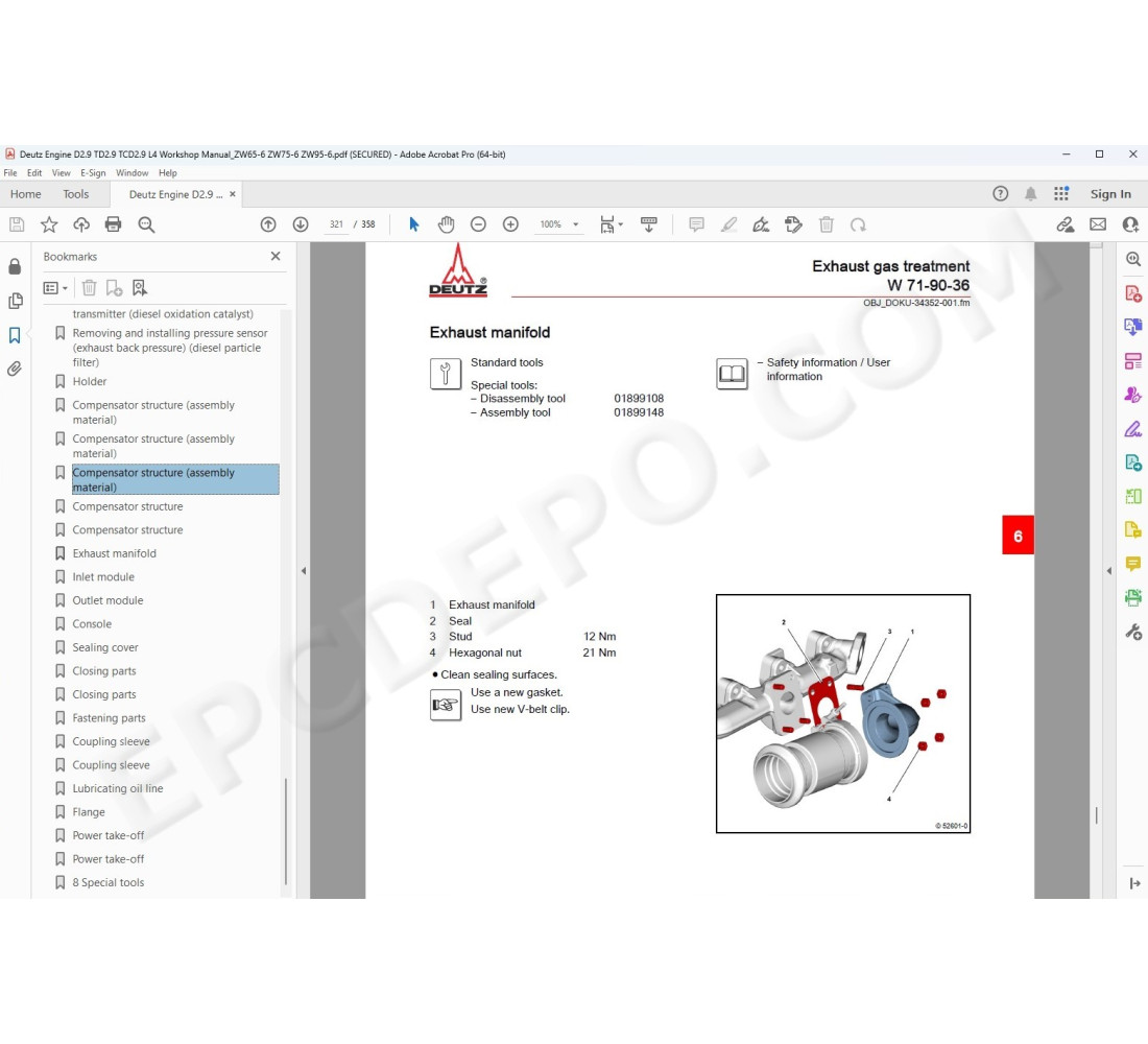 Deutz D TD TCD 2.9 L4 engine service manual